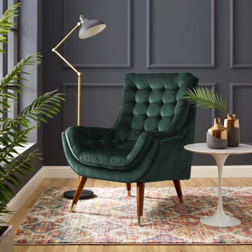 Green velvet lounge chair store