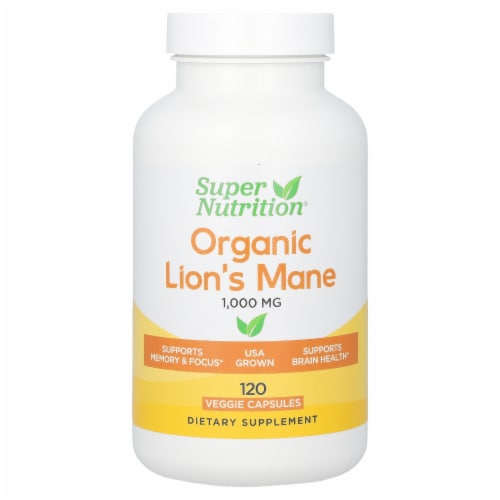 Super Nutrition Organic Lions Mane 1 000 Mg 120 Veggie Capsules 500