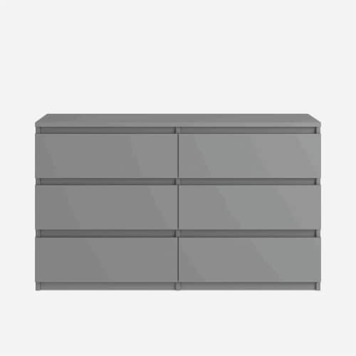 Hommoo Modern Gray 6 Drawer Dresser one item Gerbes Super Markets
