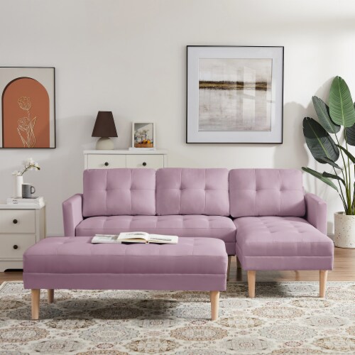 Pink l shaped couch store