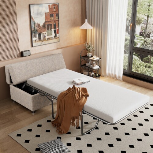 Simplie Fun Twin Size Folding Ottoman Sleeper Bed With Mattress Convertible Guest Bed 1 count Fred Meyer