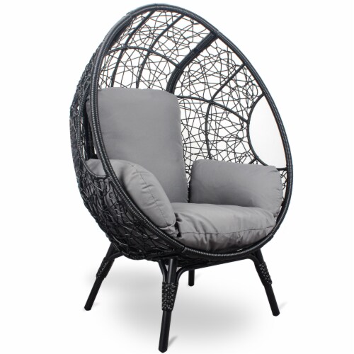 Black wicker egg chair store