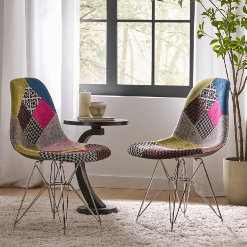 Simplie Fun Willamette Patchwork Chairs with Chrome Legs Set of 2 1 count Ralphs