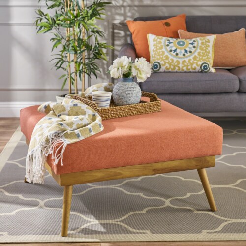 Simplie Fun Mid Century Modern Square Ottoman with Plush Cushion for Living Room 1 count Pick n Save