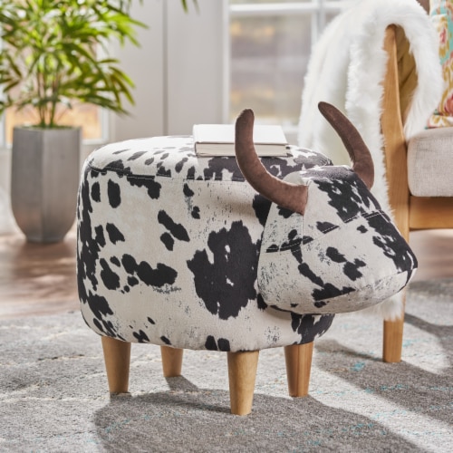 Simplie Fun Adorable Cow Shaped Velvet Ottoman for Kids 1 count King Soopers