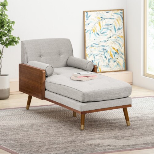 Simplie Fun Mid Century Modern Button Tufted Chaise Lounge with Gold Accents 1 count King Soopers