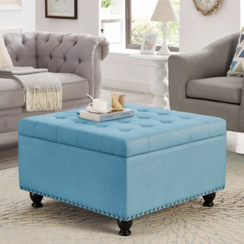 Button tufted storage ottoman store