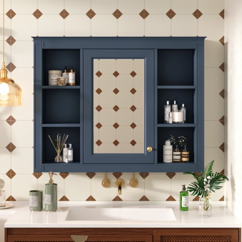Modern bathroom mirror with storage store