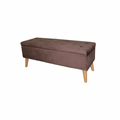Hivvago Cozy Brown Suede Storage Bench 1 Kroger