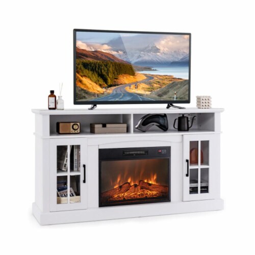 White fireplace tv stand 65 inch store