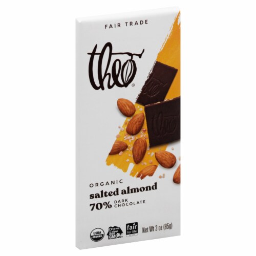 Theo Chocolate Bar Dark Salted Almond 3 Oz Case Of 12 3 Oz Each Kroger