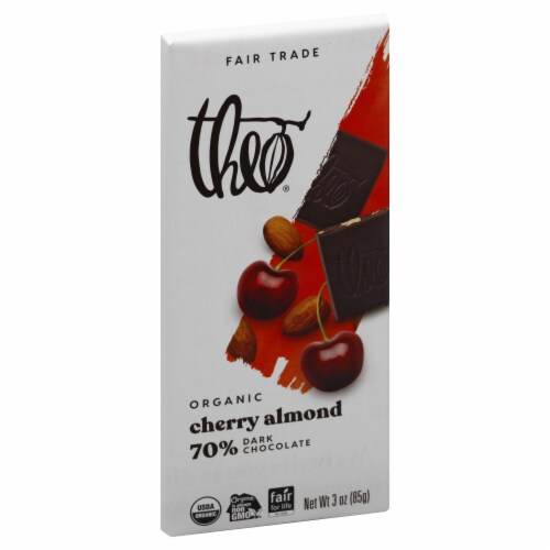 Theo Chocolate Bar Dark Cherry And Almond Organic 3 Oz Case Of 12 3 Oz