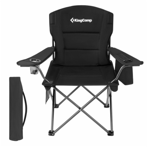 KingCamp Padded Oversized Folding Chair with Cupholder Cooler Pocket Black 1 Piece Fry s Food Stores