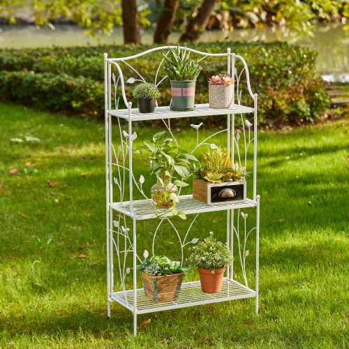 Glitzhome Plant Stand Metal Three Tier Plant Shelf for Multiple Plants ... Glitzhome Plant Stand Metal Three Tier Plant Shelf for Multiple Plants ...