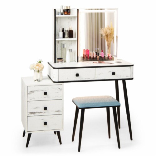 Hivvago Vanity Makeup Table Set With Lighted Mirror 1 Kroger