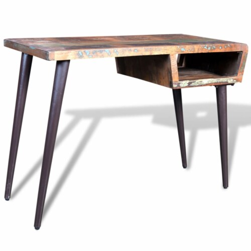 Solid reclaimed wood desk store