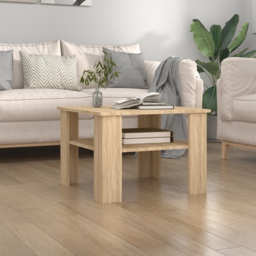 vidaXL Coffee Table Sonoma Oak 23.6 x23.6 x16.5 Engineered Wood 23.6 x23.6 x16.5 1 pcs Pay Less Super Markets