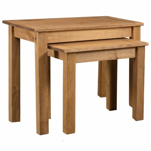 vidaXL Nesting Tables 2 pcs Solid Pine Wood Panama Range 2 Pay Less Super Markets