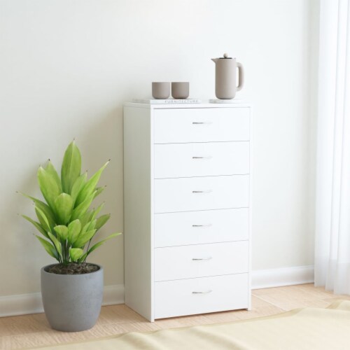 vidaXL Sideboard with 6 Drawers White 19.7 x13.4 x37.8 Engineered Wood 1 set 19.7 x13.4 x37.8 Metro Market