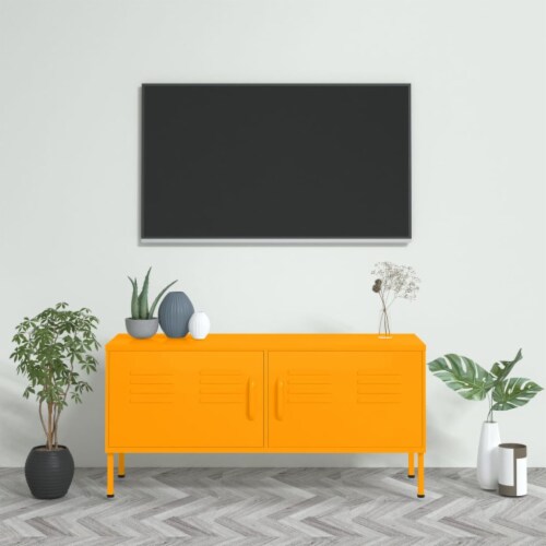 vidaXL TV Stand Mustard Yellow 41.3 x13.8 x19.7 Steel 1 Foods Co