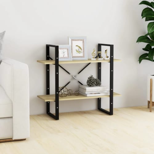 vidaXL 2 Tier Book Cabinet Sonoma Oak 31.5 x11.8 x27.6 Engineered Wood 1 27.6 King Soopers