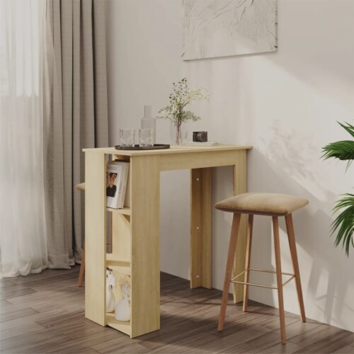 vidaXL Bar Table with Shelf Sonoma Oak 40.2 x19.7 x40.7 Engineered Wood 1 Fry s Food Stores