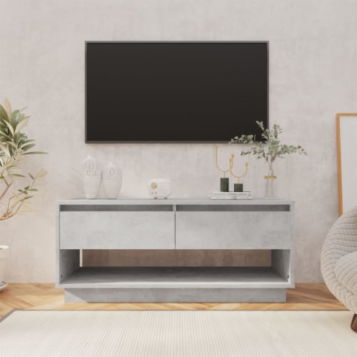 vidaXL TV Stand Concrete Gray 40.2 x16.1 x17.3 Engineered Wood 1 pcs Fred Meyer