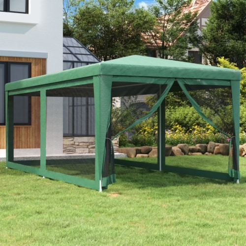 vidaXL Party Tent with 6 Mesh Sidewalls Green 9.8'x19.7' HDPE, 118.1 ... vidaXL Party Tent with 6 Mesh Sidewalls Green 9.8'x19.7' HDPE, 118.1 ...