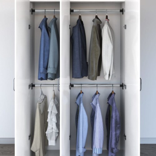 vidaXL Telescopic Wardrobe Rails 4 pcs Silver 22.8 39.4 22.8 39.4 Baker s