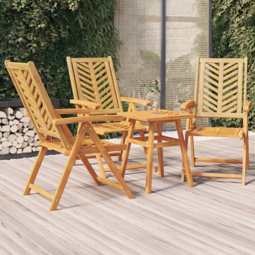 vidaXL Reclining Patio Chairs 3 pcs Solid Wood Acacia 22.4 x28.3 x42.9 Kroger