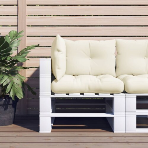 vidaXL Pallet Cushions 3 pcs Cream Fabric 3 Gerbes Super Markets