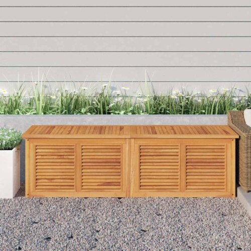 vidaXL Patio Storage Box with Bag 68.9 x19.7 x21.7 Solid Wood Teak 68.9 x19.7 x21.7 Pick n Save
