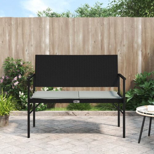 Black rattan garden bench store