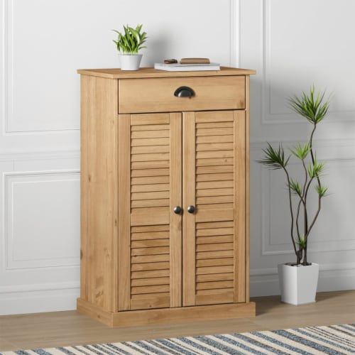 vidaXL Shoe Cabinet VIGO 23.6 x13.8 x37.8 Solid Wood Pine 1 Foods Co