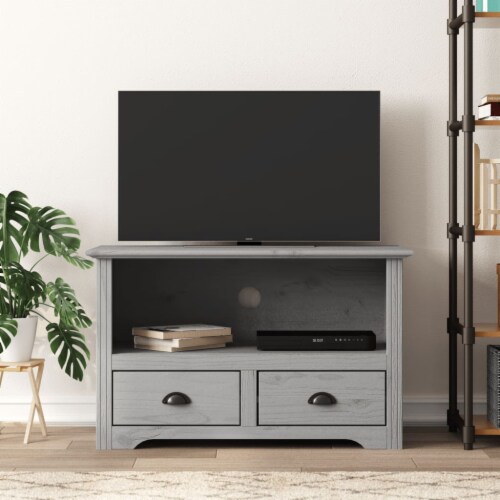 Solid wood gray tv stand store