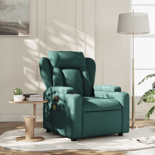 Vidaxl Massage Recliner Chair Dark Green Fabric 303 X372 X394 Frys Food Stores