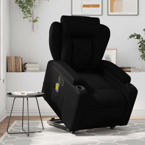 Vidaxl Electric Stand Up Massage Recliner Chair Black Faux Leather 1 Ralphs