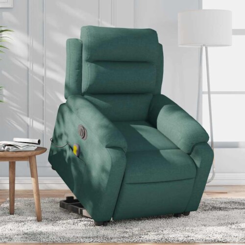 Vidaxl Electric Stand Up Massage Recliner Chair Dark Green Fabric 295 X364 X394 Fred Meyer