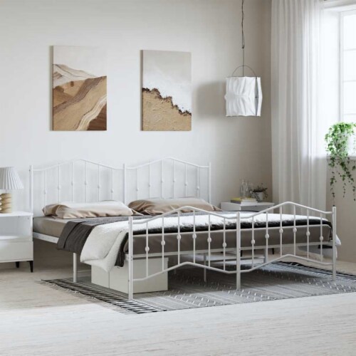 White metal king size bed store