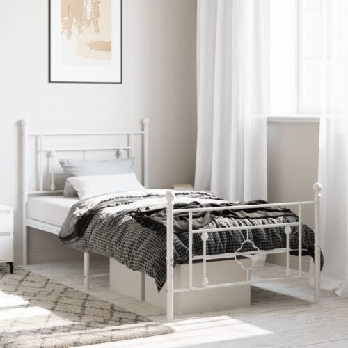 Metal twin xl bed frame with headboard store