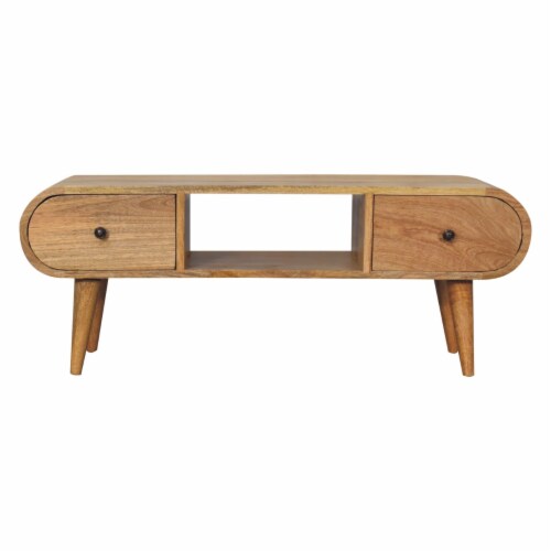 Artisan Furniture Solid Wood Oak ish Circular TV Unit 1 Unit Fry s Food Stores