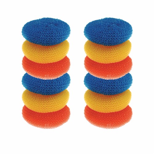 LOLA Plastic Mesh Kitchen Scourer Dish Pot Scrubber Odor Rust Proof 12 Pack 2 Mariano s