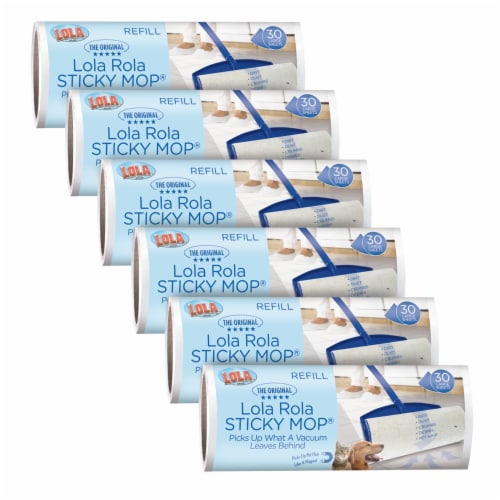 LOLA ROLA Sticky Mop Refill Pet Hair Lint Remover Cleaner Adhesive Roller 6 Pack 1 Pay Less Super Markets