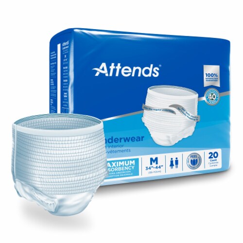 Attends Disposable Underwear Pull On With Tear Away Seams Medium Ap0720 Moderate 80 Ct