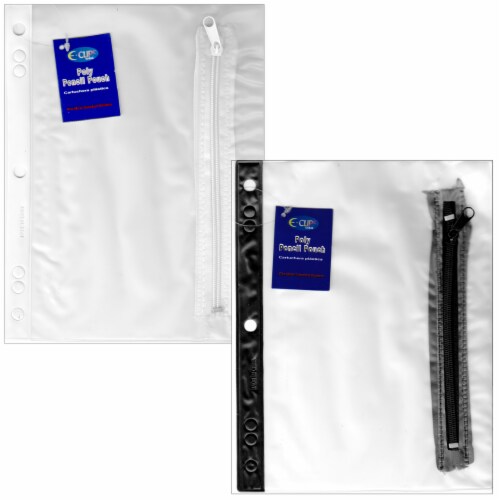 E Clips Poly Zipper Pouch Black And White In Display Display Of 60 60 Marianos