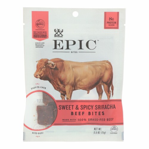 Epic Sweet and Spicy Sriracha Tender Beef Steak Jerky Bites, 8 ct / 2.5 ... Epic Sweet and Spicy Sriracha Tender Beef Steak Jerky Bites, 8 ct / 2.5 ...