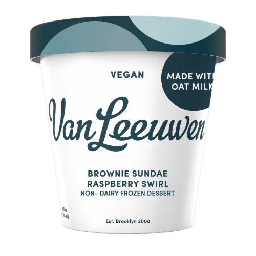Van Leeuwen Oat Milk Vegan Brownie Sundae Raspberry Swirl Frozen