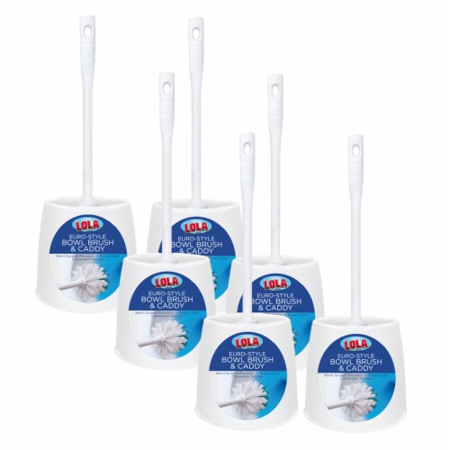Lola Toilet Bowl Brush And Caddy W Eurostyle Head For Heavy Duty