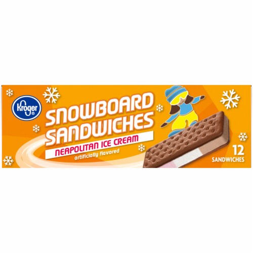 Kroger® Neapolitan Ice Cream Snowboard Sandwiches 12 Ct 42 Fl Oz