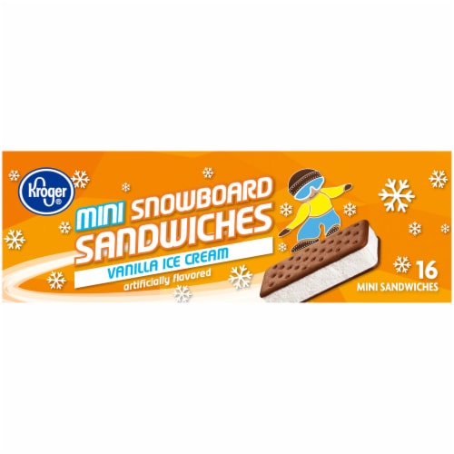 Kroger® Mini Snowboard Vanilla Ice Cream Sandwiches 16 Ct Qfc